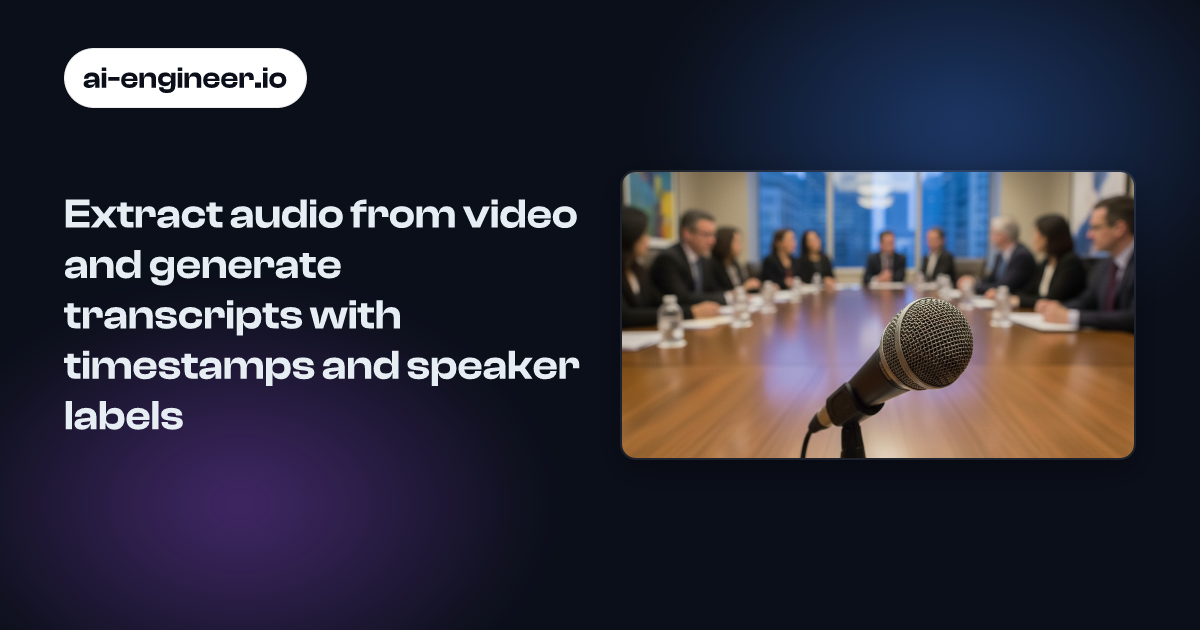 Extract audio from video and generate transcripts with timestamps and ...